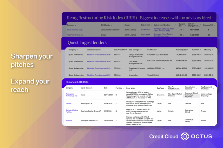 Credit Cloud: Proprietary restructuring & leveraged finance datasets